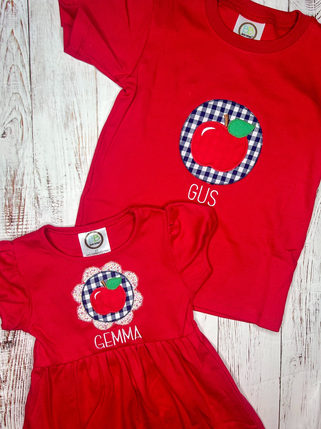 Back to School Apple Dress or Shirt, Babies or Toddlers, Monogrammed ...