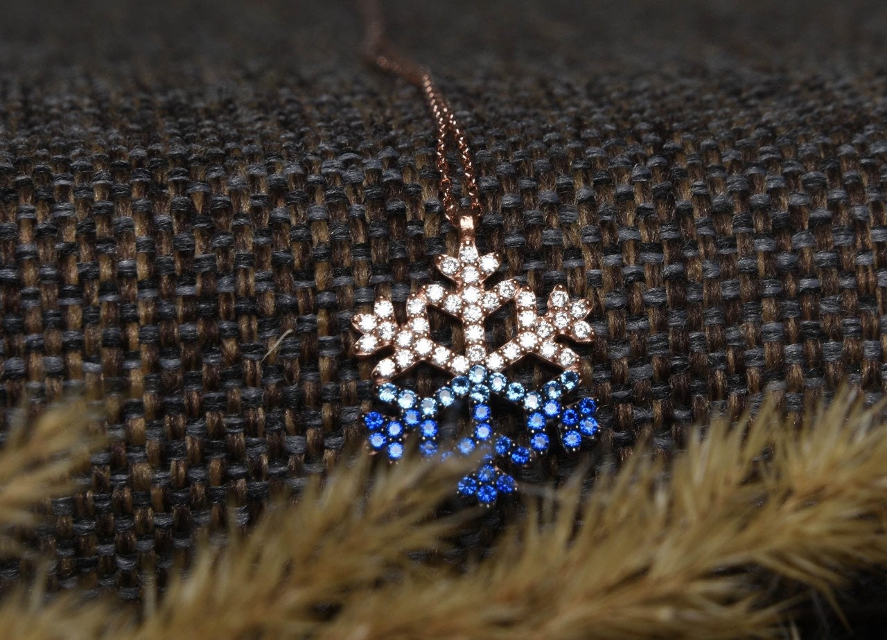 Silver Snowflake Necklace Small Snowflake Pendant 925 | Etsy