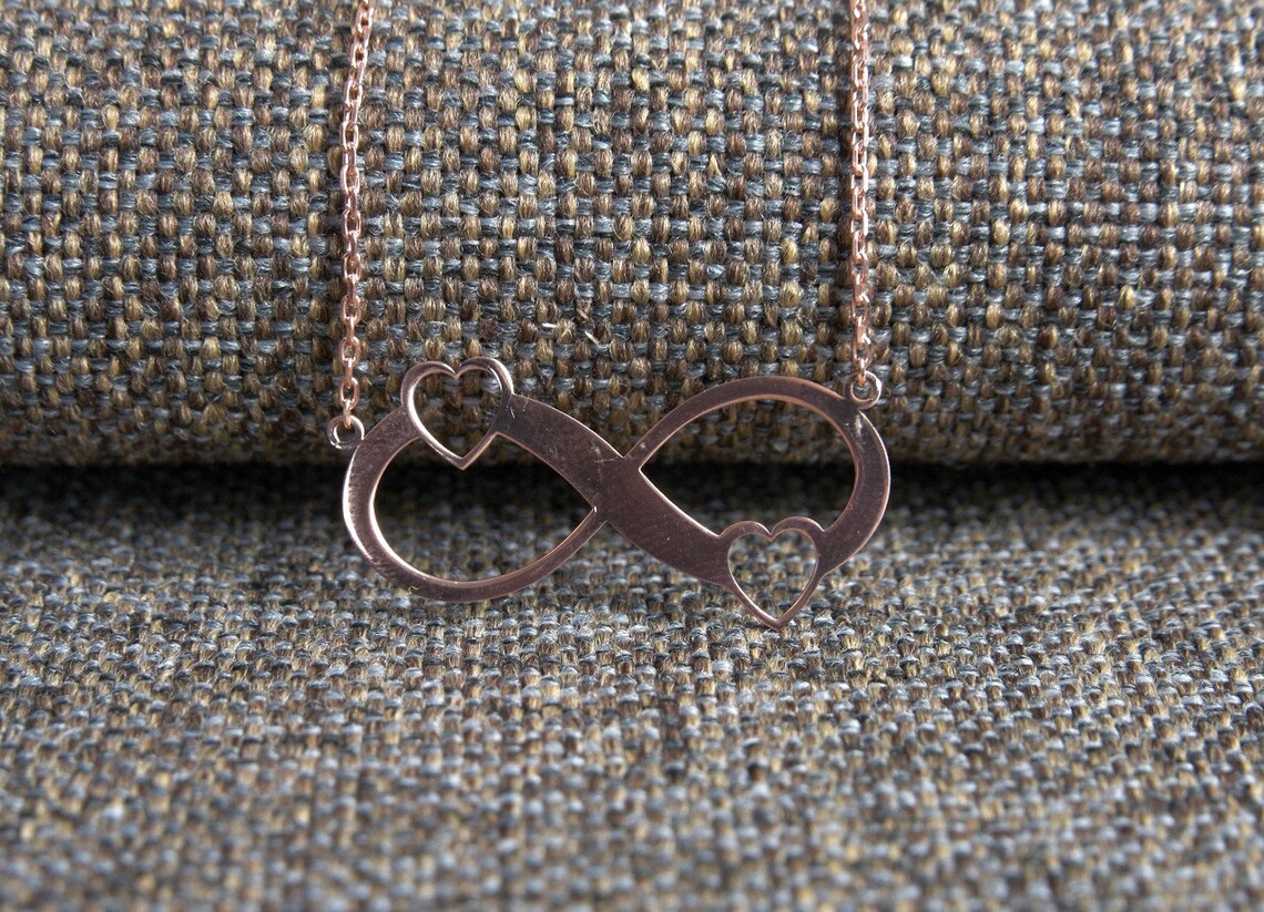 925 Sterling Silver Infinity Heart Necklace Silver Infinity | Etsy