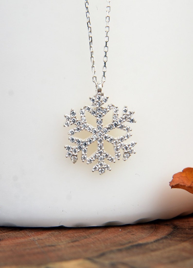 925 Sterling Silver Small Snowflake Necklace for Women Tiny - Etsy