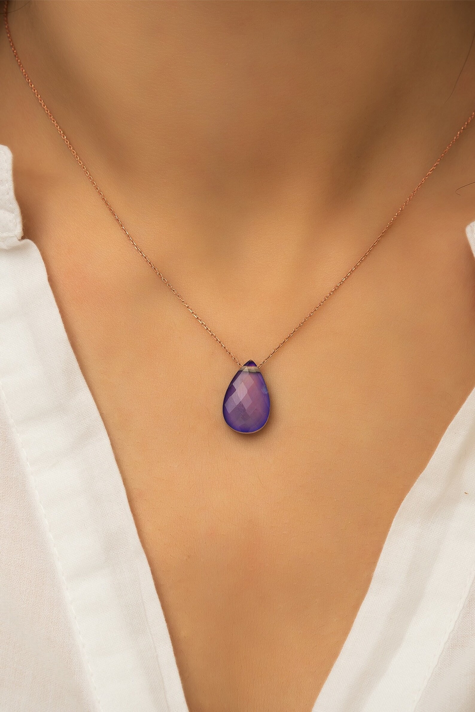 Mood Necklace Silver Color Change Necklace Changing Color - Etsy