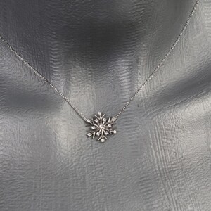 925 Sterling Silver Snowflake Pendant, CZ Silver Snowflake Necklace ...