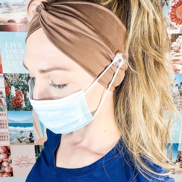 Headband With Buttons for Mask - Etsy