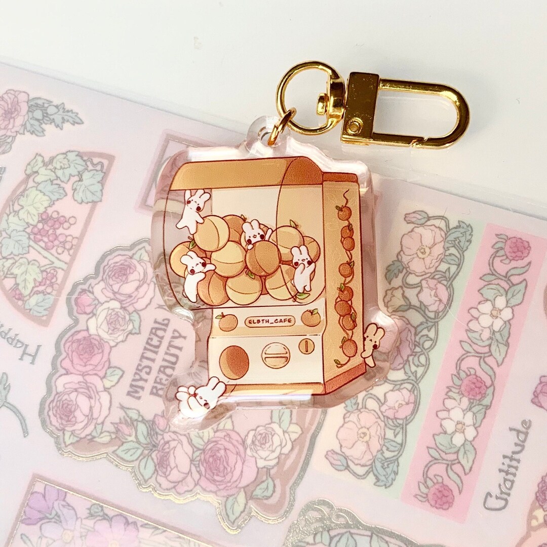 Orange Bunny Gacha Keychain Boba Keychain Bunny Epoxy Charm - Etsy