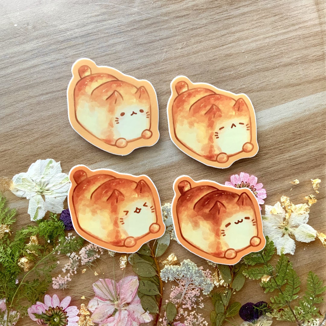 Toasted Cat Bread Stickers Matte Stickers Cute Stickers - Etsy