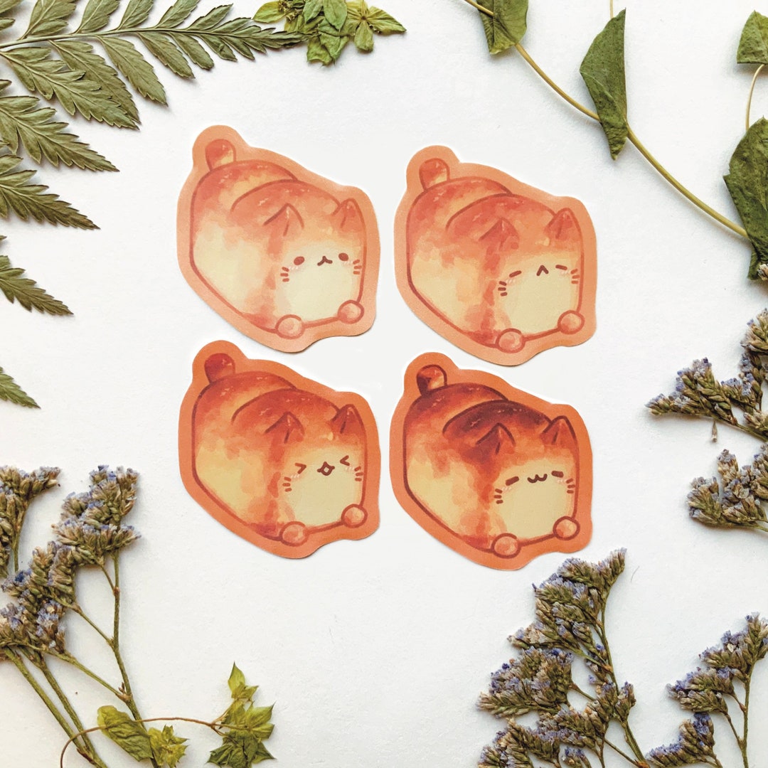 Toasted Cat Bread Stickers Matte Stickers Cute Stickers - Etsy