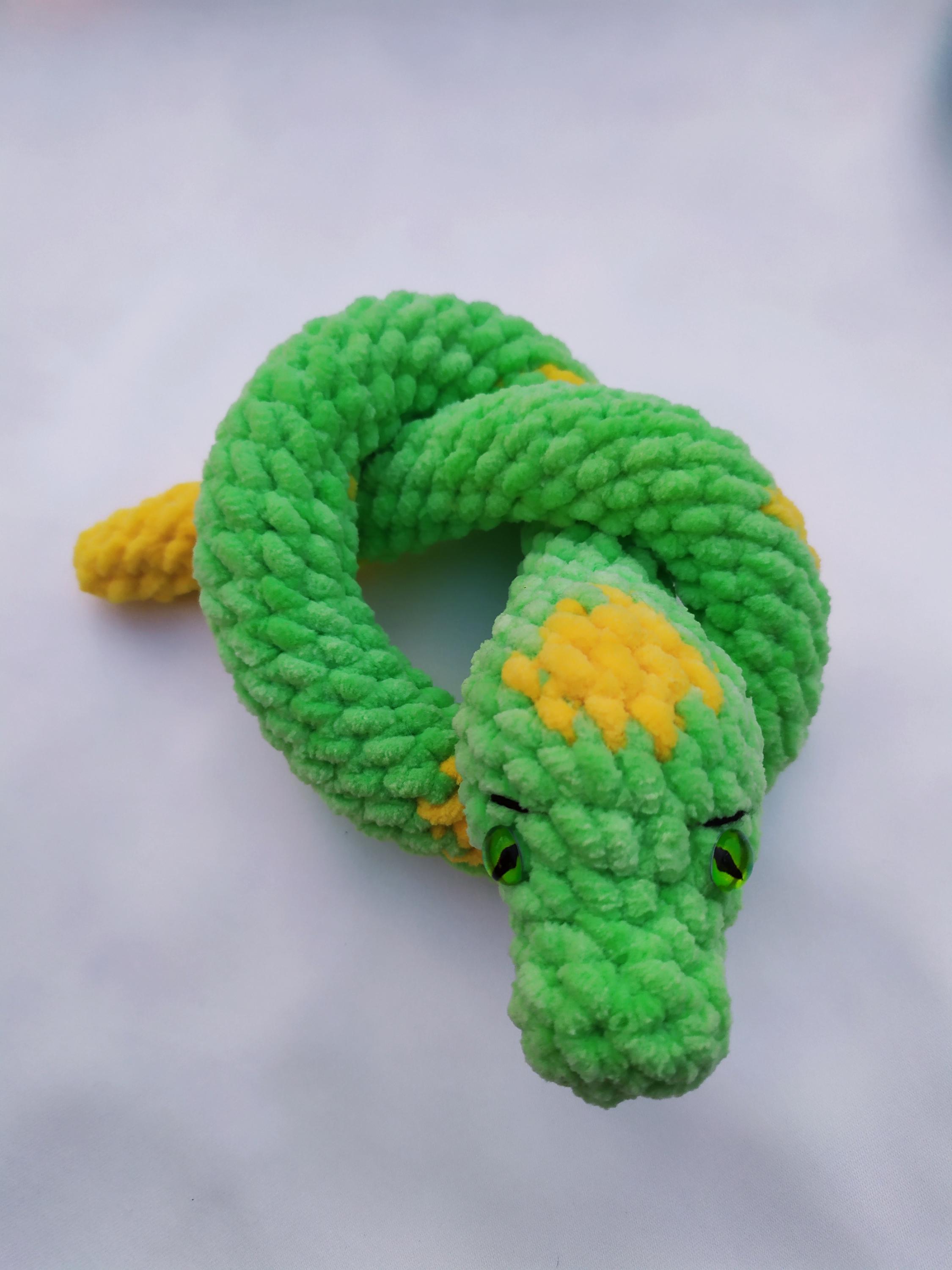 Handmade Knitted Snake Crochet Snake Plush Snake Amigurumi Snake Long ...