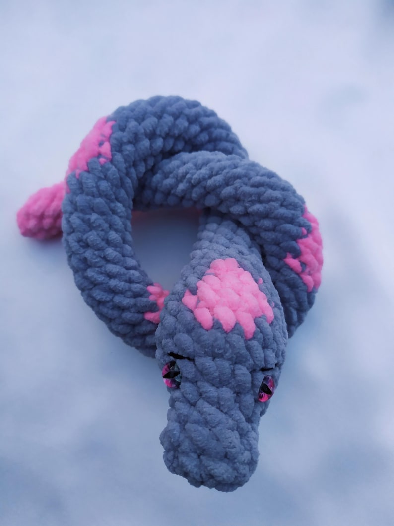 Handmade Knitted Snake Crochet Snake Plush Snake Amigurumi Snake Long ...