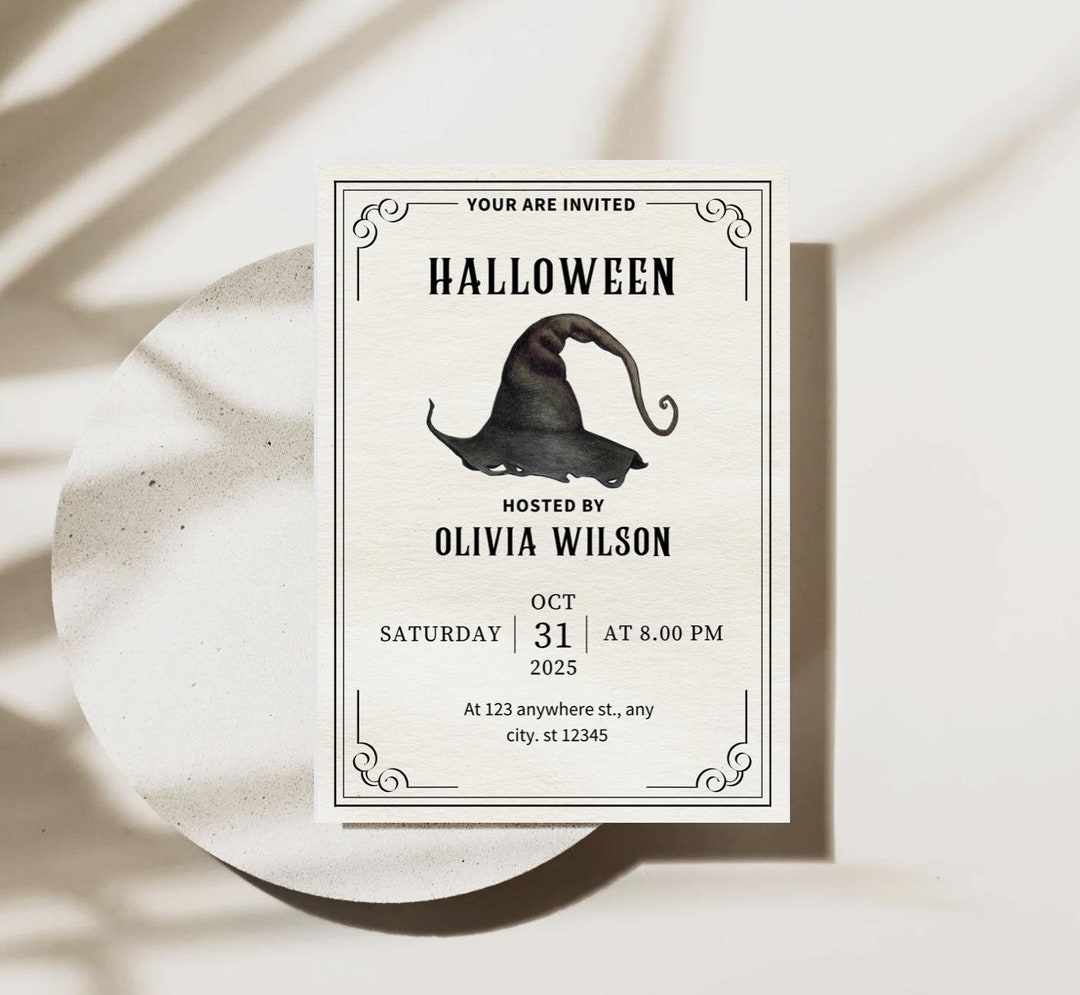 Editable Halloween Party Invitation Template Editable Halloween Invite ...