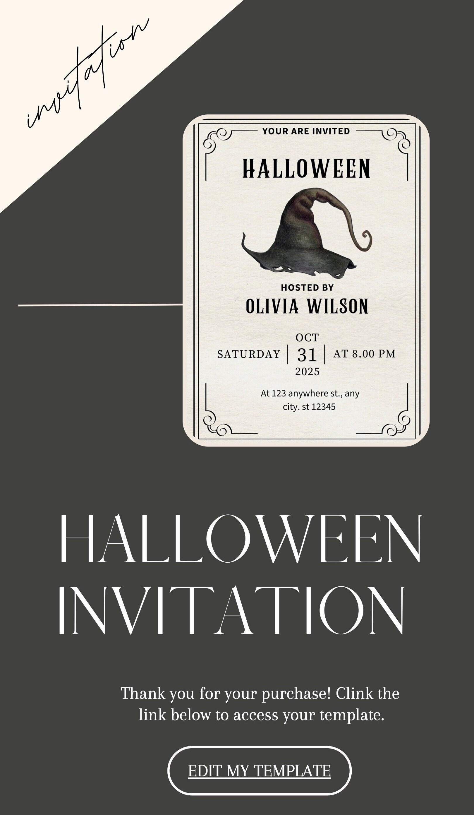 Editable Halloween Party Invitation Template Editable - Etsy