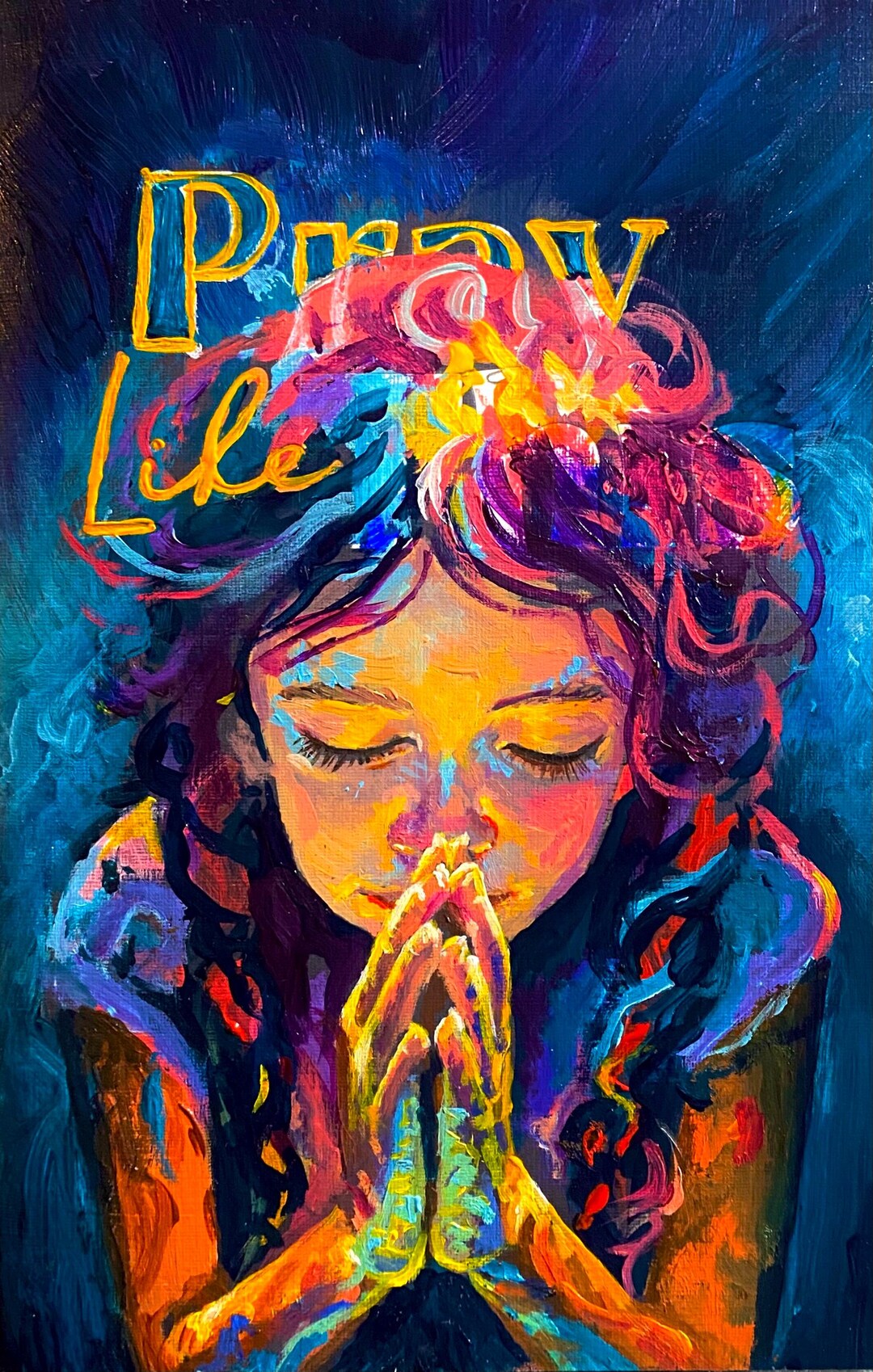 Christian Prayer Art Print: Colorful Girl Scripture Wall Decor - Etsy
