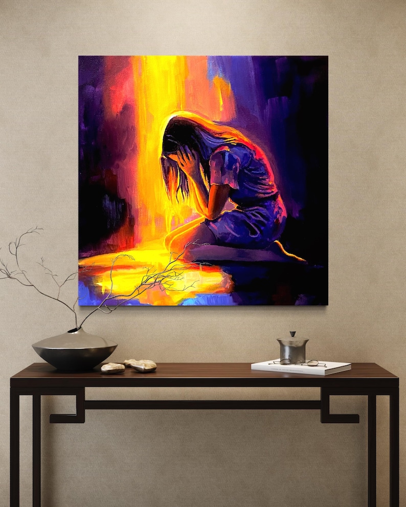 Woman Praying Art Print: Holy Ground Prayer Closet Decor - Etsy