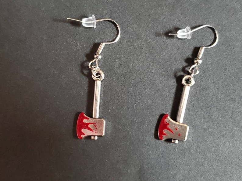 Bloody Hatchet Earrings, Gothic Earrings, Horror Jewelry, Gothic ...