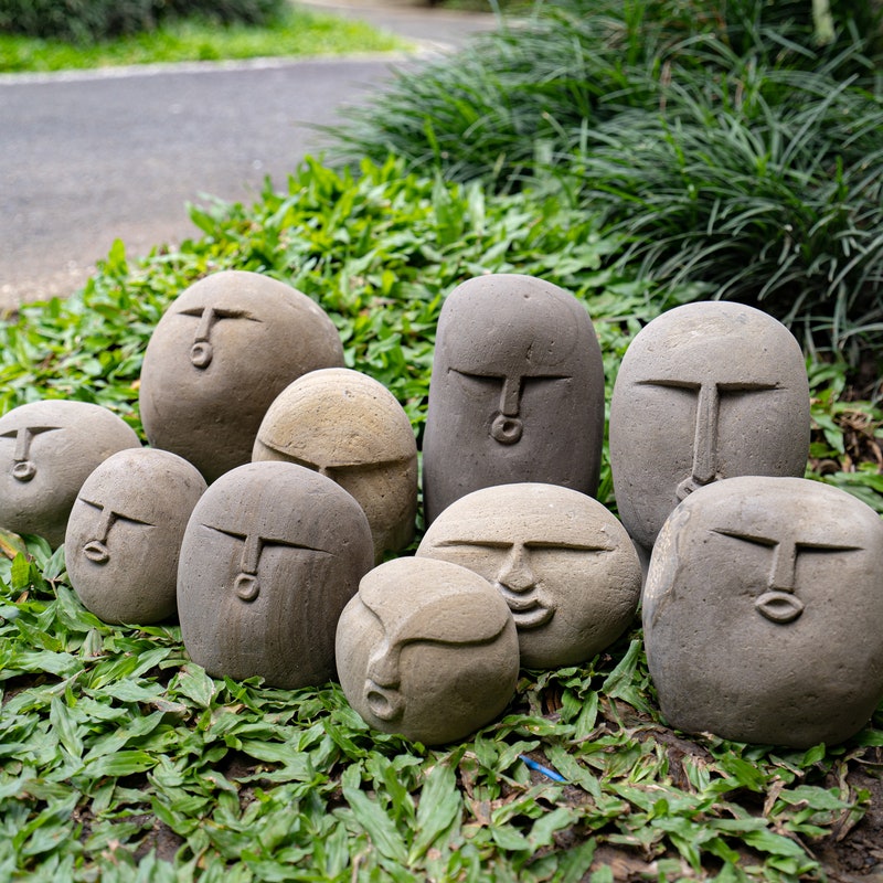 Garden Face Statues - Etsy
