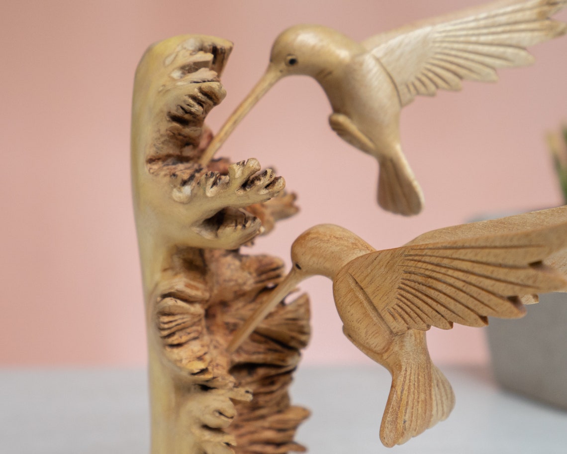 Wooden Hummingbird 8 Inch / 20.32 Cm Hand Carved Statue - Etsy