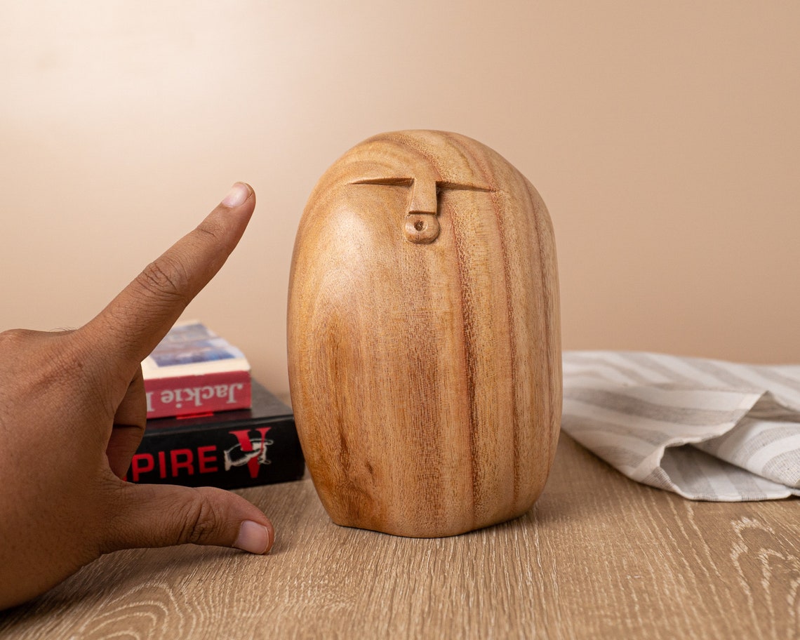Funny Face Wood, Funny Face Family, Wood Carving, Room Decor, Family ...
