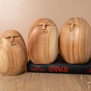 Funny Face Wood, Funny Face Family, Wood Carving, Room Decor, Family ...