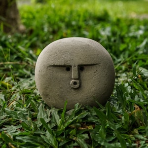 Funny Face, Stone Face Figurine, Stone Carving Face, Funny Face, Stone ...