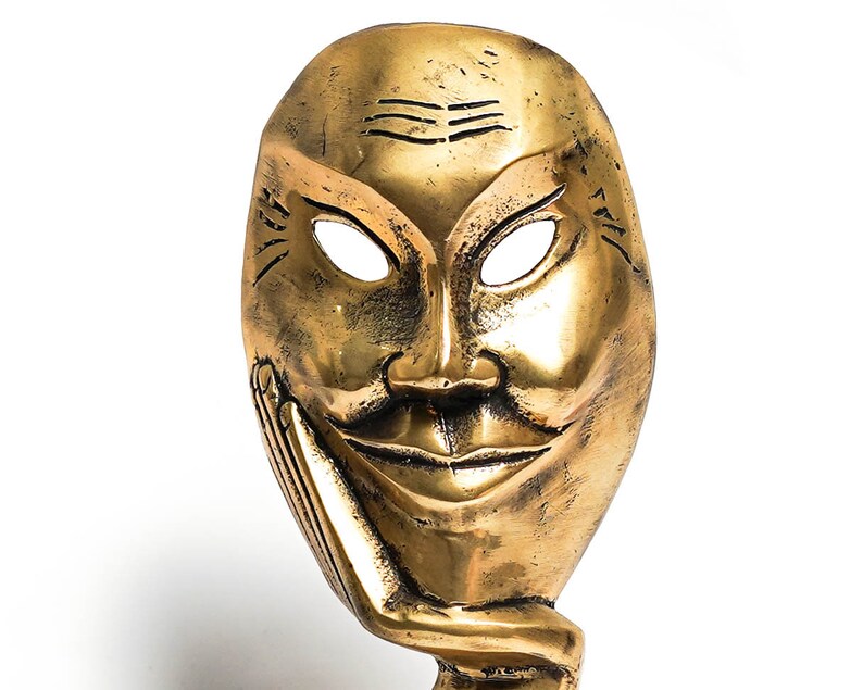 Bronze Mask Figurine 7 Inch / 18 Cm. Mask Statue Room Decor - Etsy