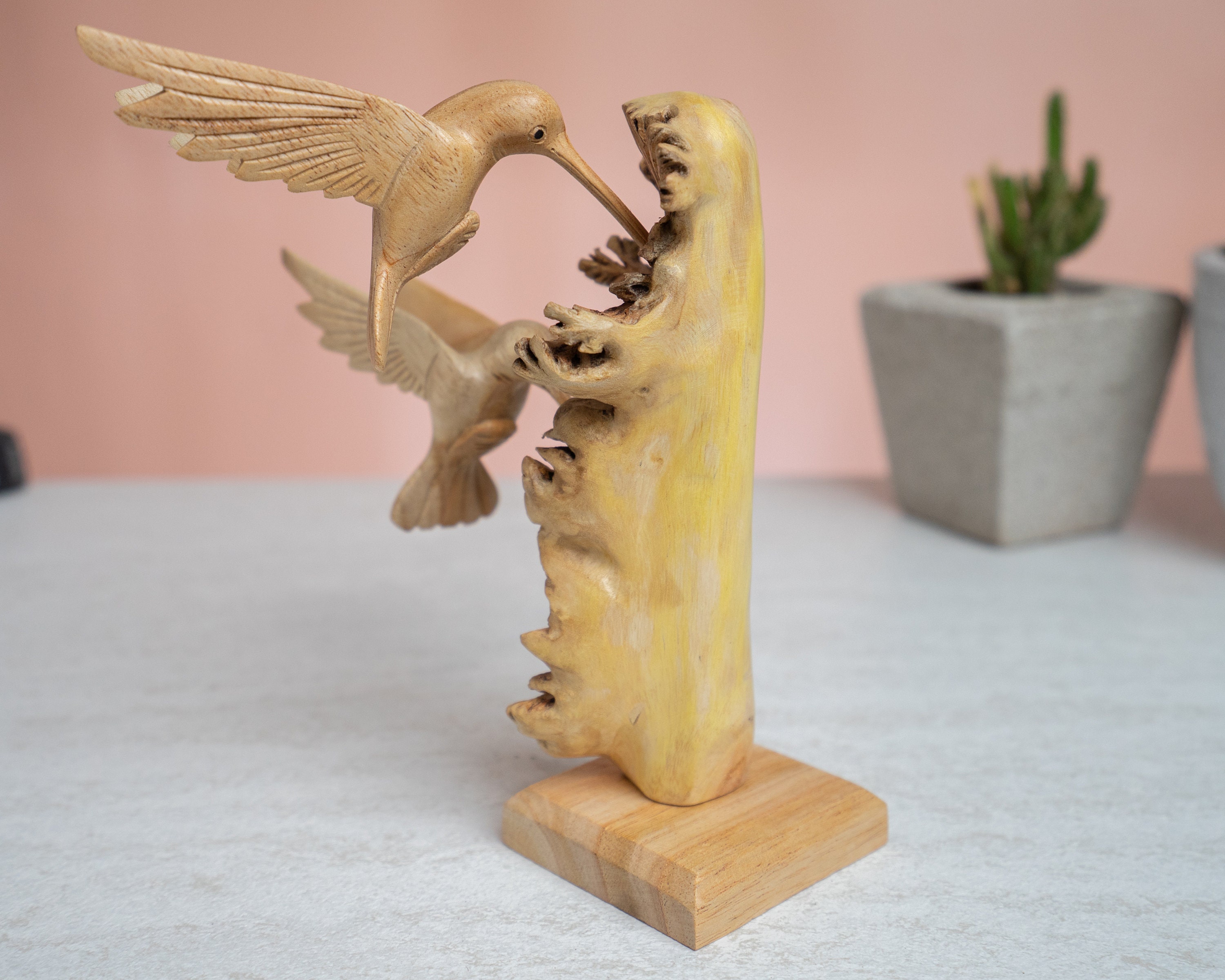 Wooden Hummingbird 8 Inch / 20.32 Cm Hand Carved Statue - Etsy