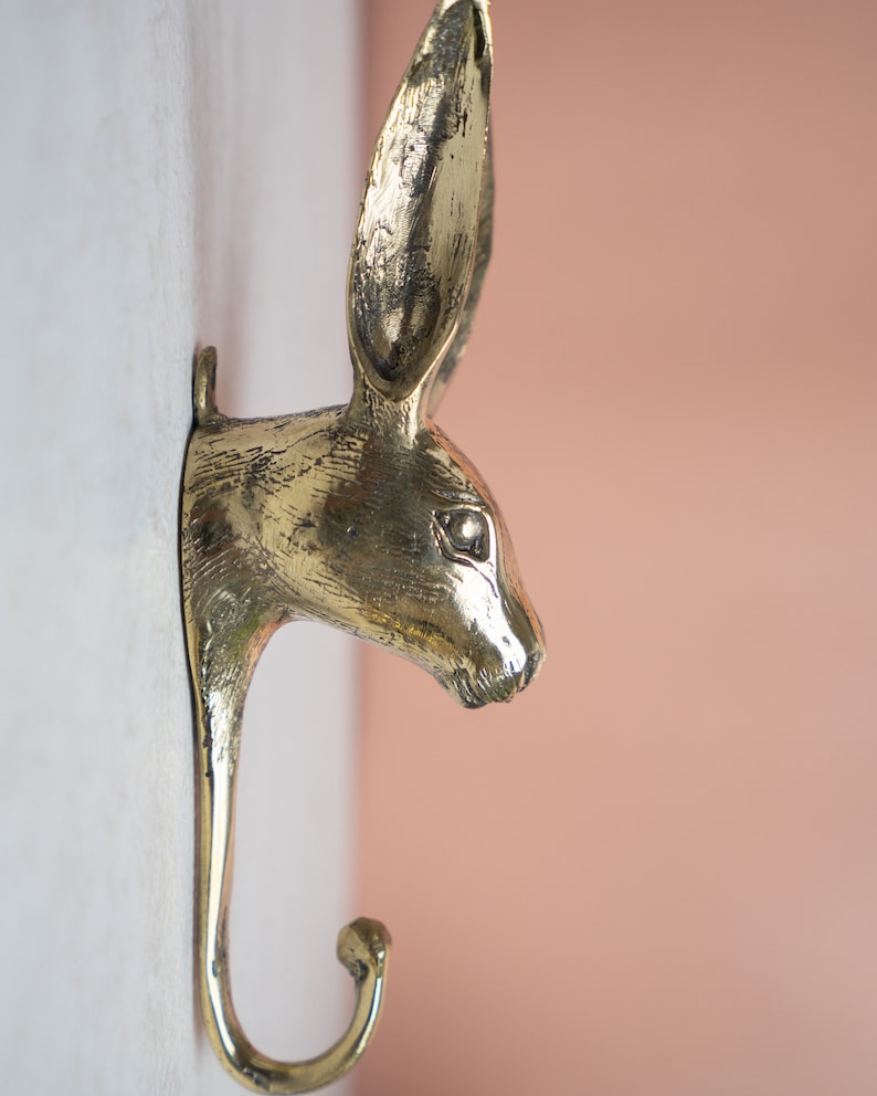 Brass Hook Rabbit 7 Inch / 17 Cm Animal Hook Wall Hook - Etsy
