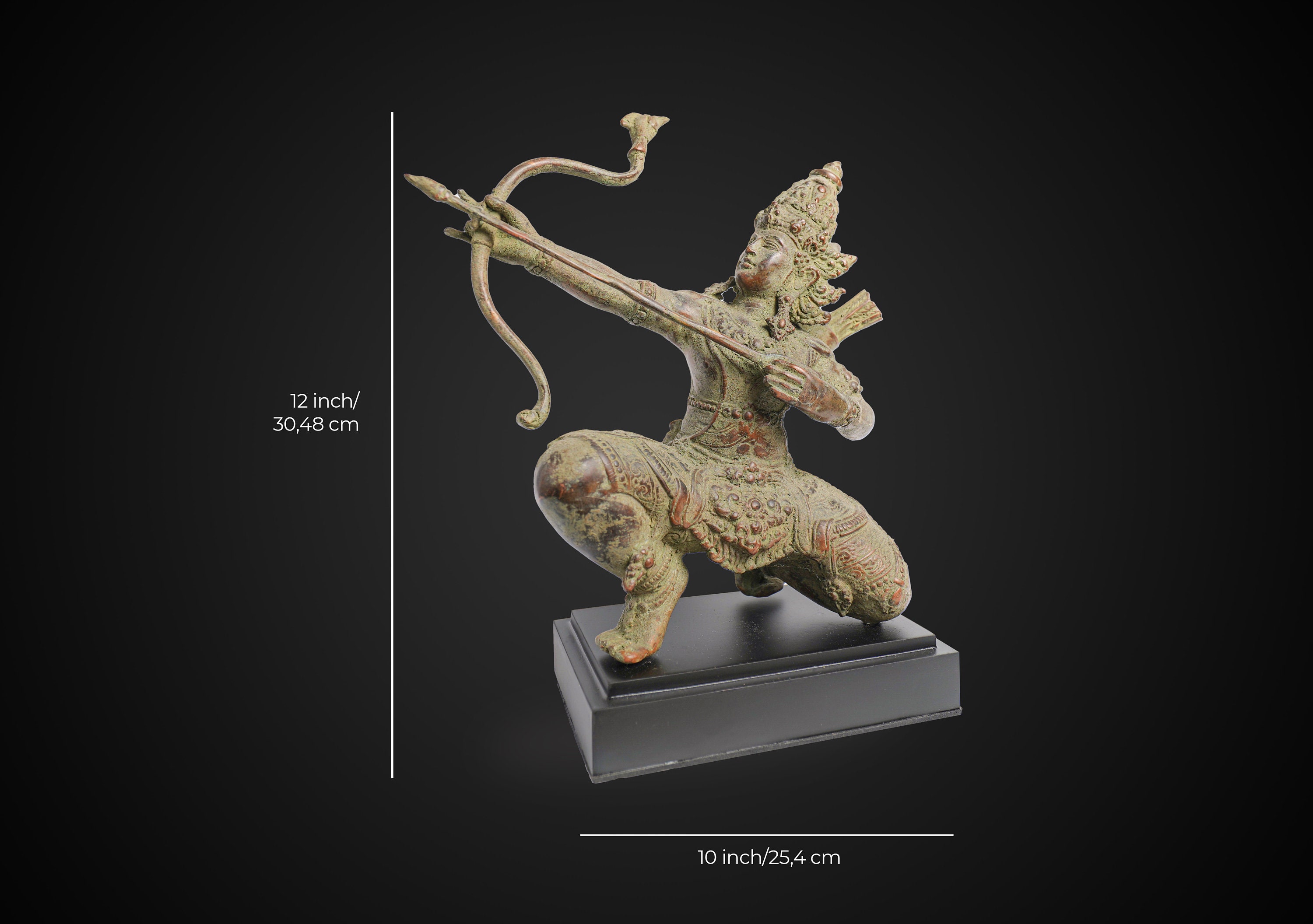 Bronze Arjuna Statue 12 Inch / 30 Cm , Arjuna Bronze, Arjuna Figurine ...