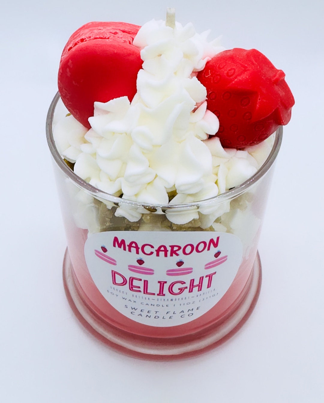 Strawberry Macaroon Delight, Dessert Candle, Fruity Candle, Sweet Candle, Food Candle - Etsy