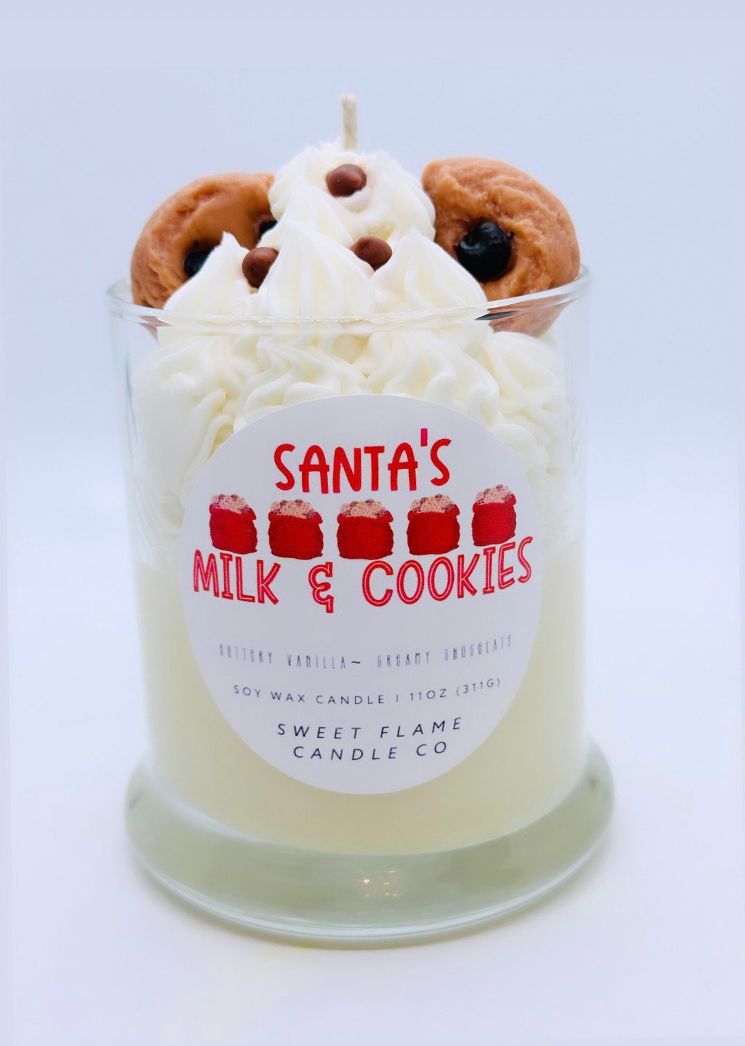Santa’s Milk & Cookies Dessert Candle, Holiday Candle , Christmas ...