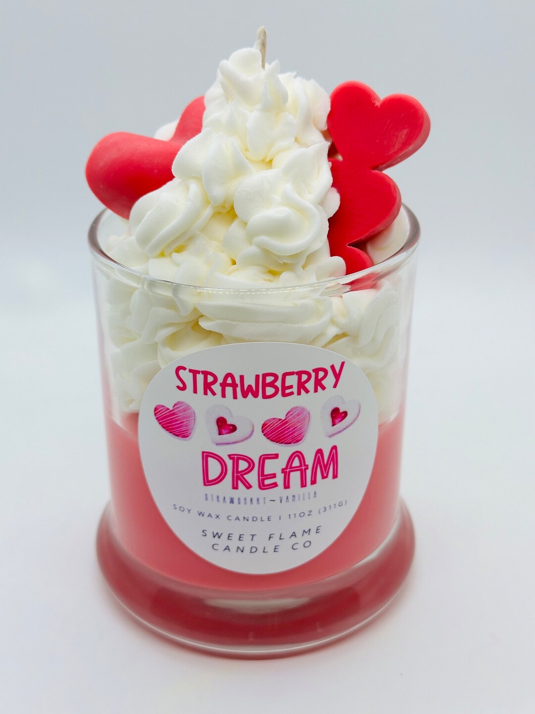 Strawberry & Cream Dessert Candle, Sweetheart Candle, Sweet Candle ...