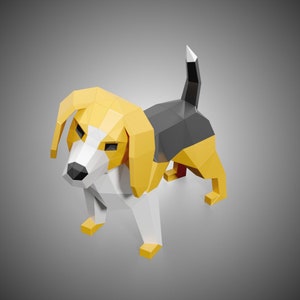 Beagle Paper Sculpture,printable PDF Template,handmade Terriers Dog ...