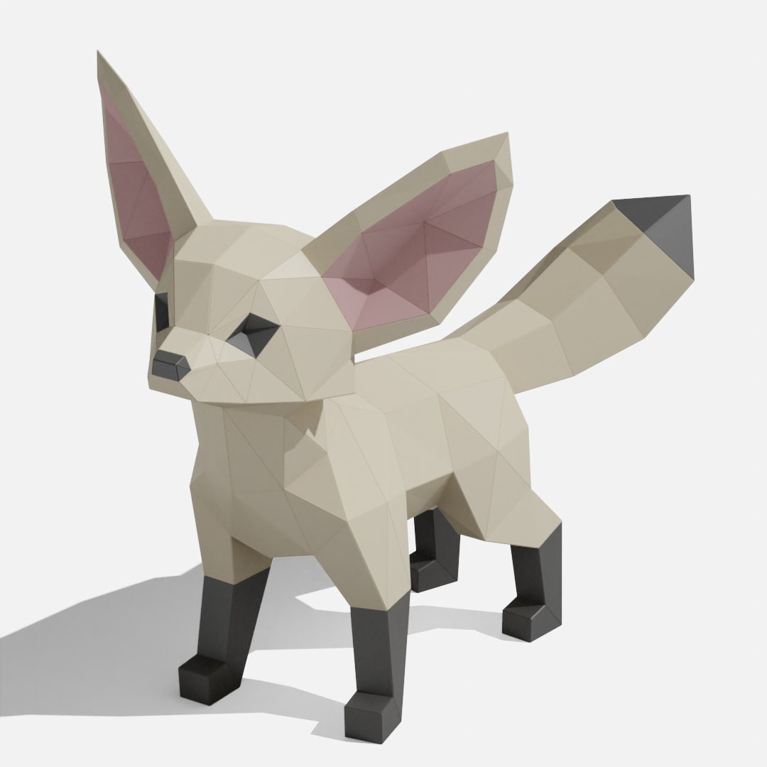 Fennec Fox Pose 1 Paper Model, 3D Papercraft Tempalte, PDF File,instant ...