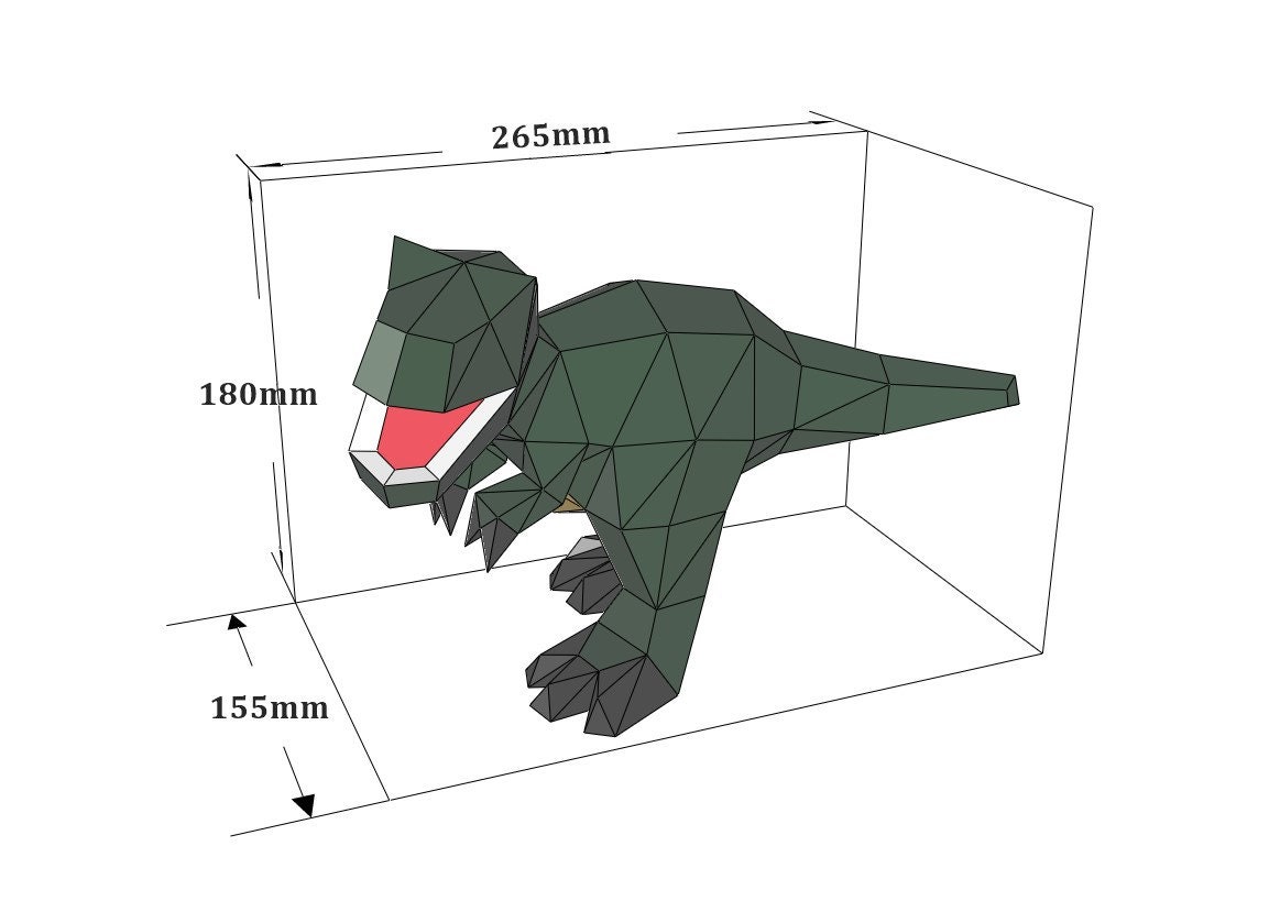 Cute T-rex Paper Model 3D Papercraft Tempalte PDF - Etsy Australia