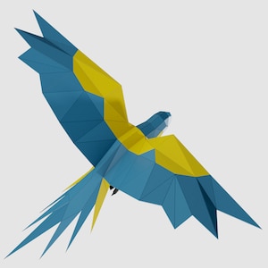 Parrot Paper Sculpture,printable PDF Template,handmade Wild Animal ...