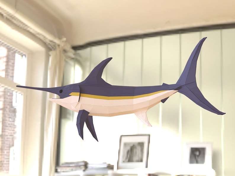 Swordfish Paper Sculptureprintable PDF Templatehandmade Sea - Etsy