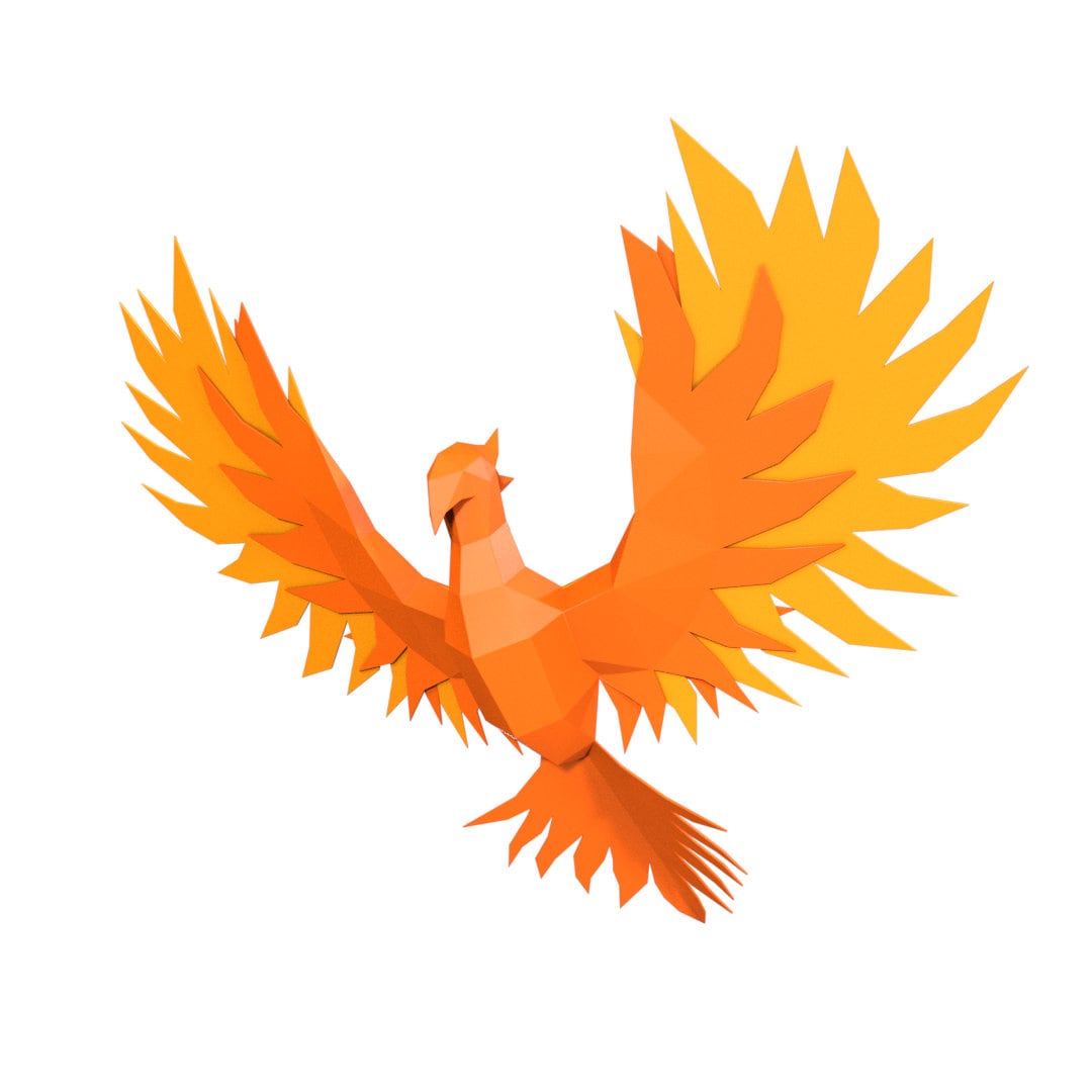 Phoenix Paper Sculpture,printable PDF Template,handmade Fantastic ...