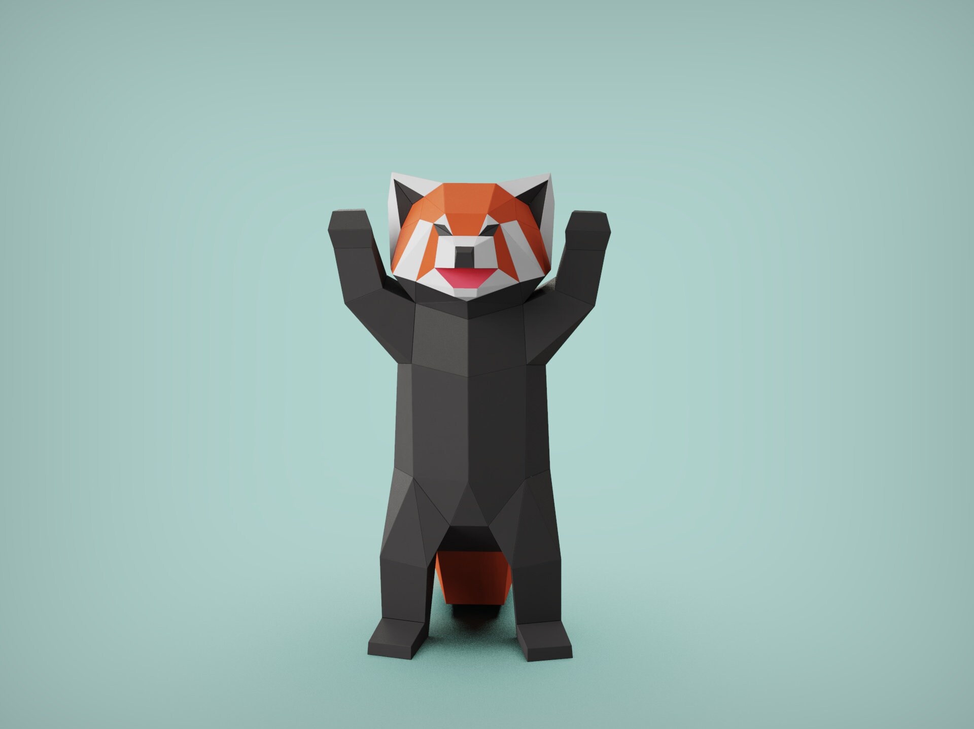 Standing Red Panda Paper Model 3D Papercraft Tempalte PDF - Etsy