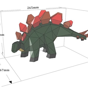 Cute Stegosaurus Paper Model, 3D Papercraft Tempalte, PDF File,instant ...