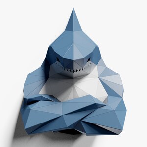 Shark Bust Wall Decor Paper Sculpture,printable PDF Template,handmade ...