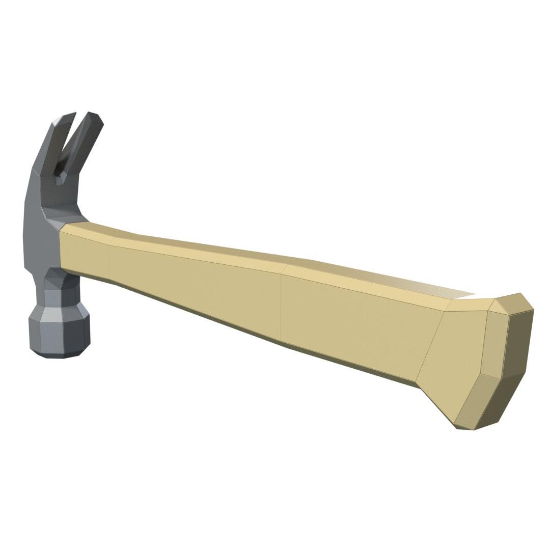 Claw Hammer Paper Sculpture,printable PDF Template,handmade Tools ...