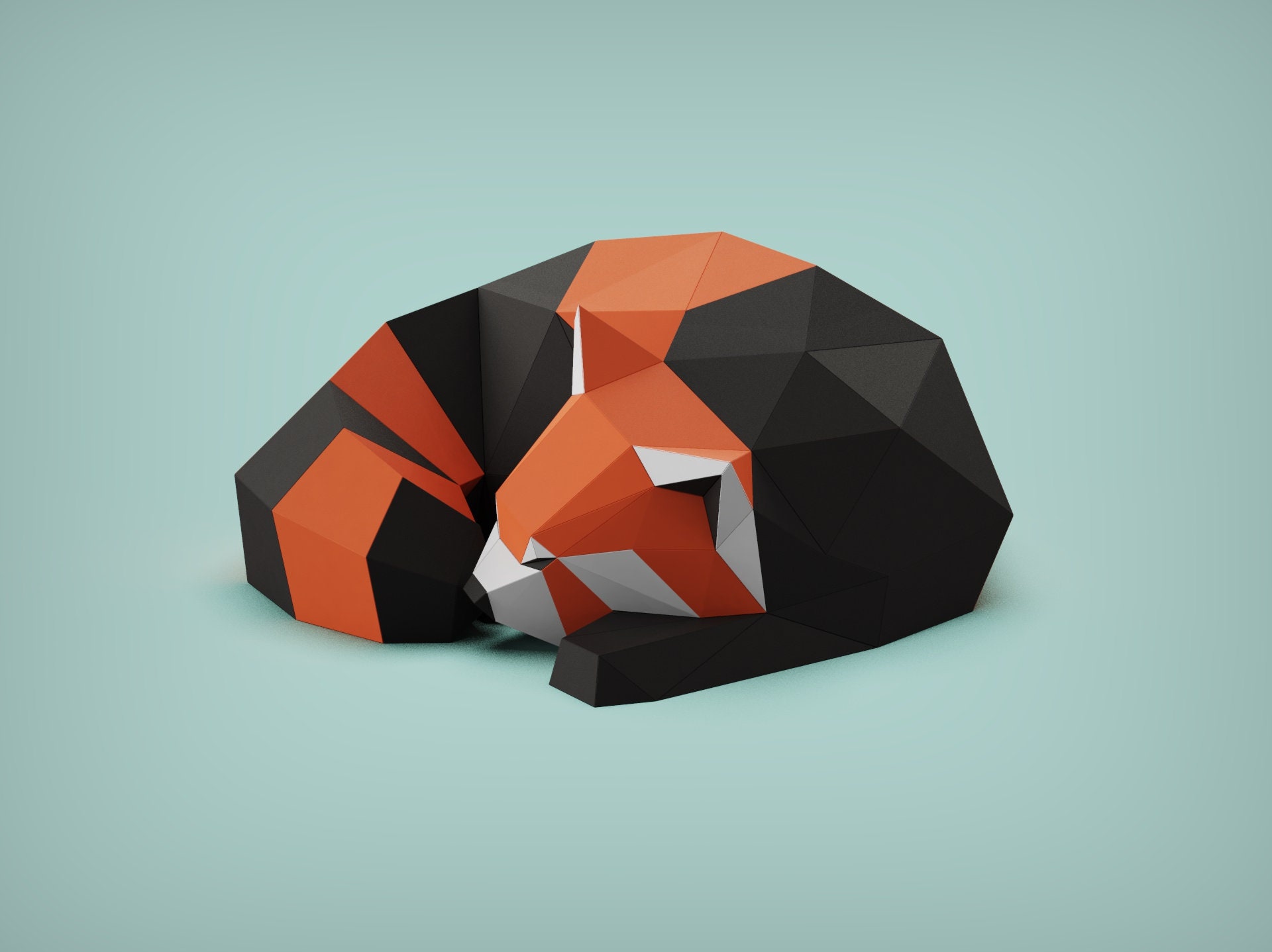 Sleeping Red Panda Paper Model, 3D Papercraft Template (PDF File) - Etsy