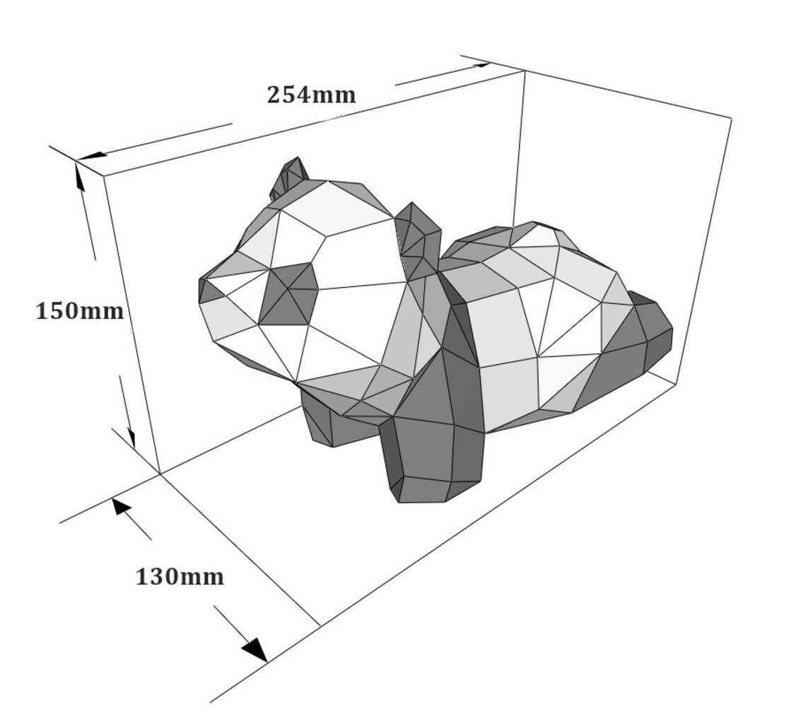 Two Cute Pandas Paper Sculptureprintable PDF - Etsy UK