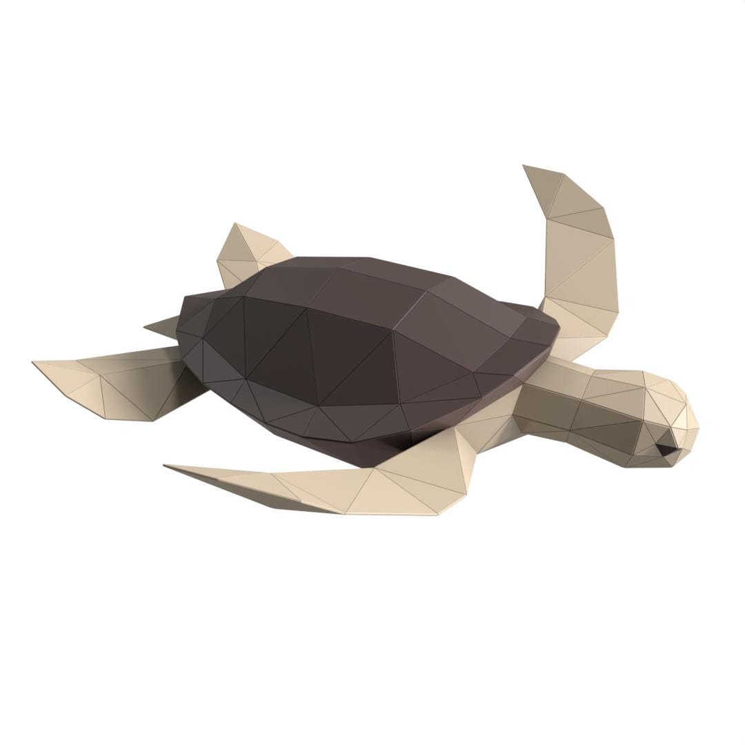 Sea Turtle Paper Sculpture,printable PDF Template,handmade Sea Animal ...