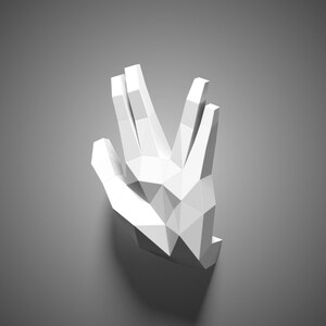 Hand Pose 3 Paper Sculpture,printable PDF Template,handmade Table Wall ...