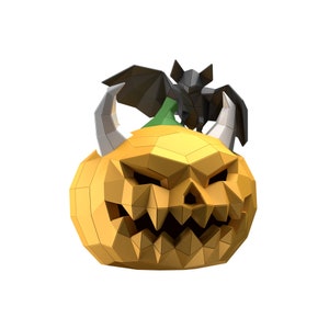 Pumpkin and Bat Pack Paper Sculpture,printable PDF Template,handmade ...