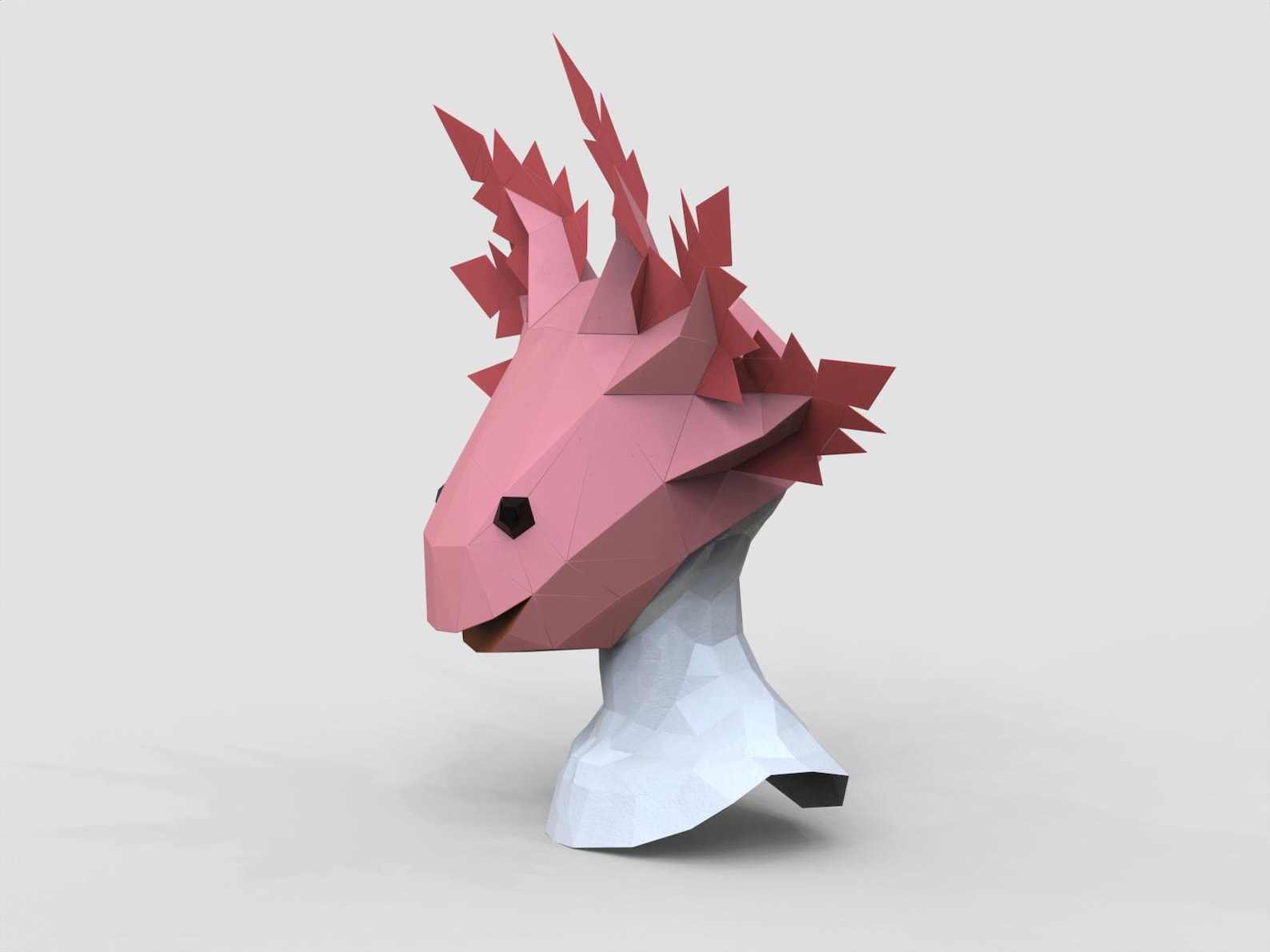 Axolotl Mask Paper Sculpture,printable PDF Template,handmade Animal ...