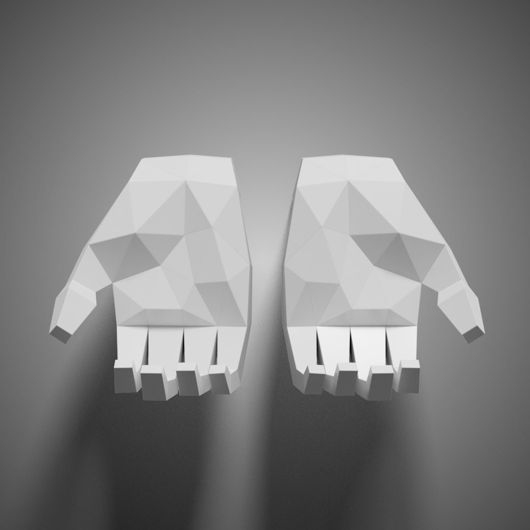 Hand Pose 5 Paper Sculpture,printable PDF Template,handmade Wall ...