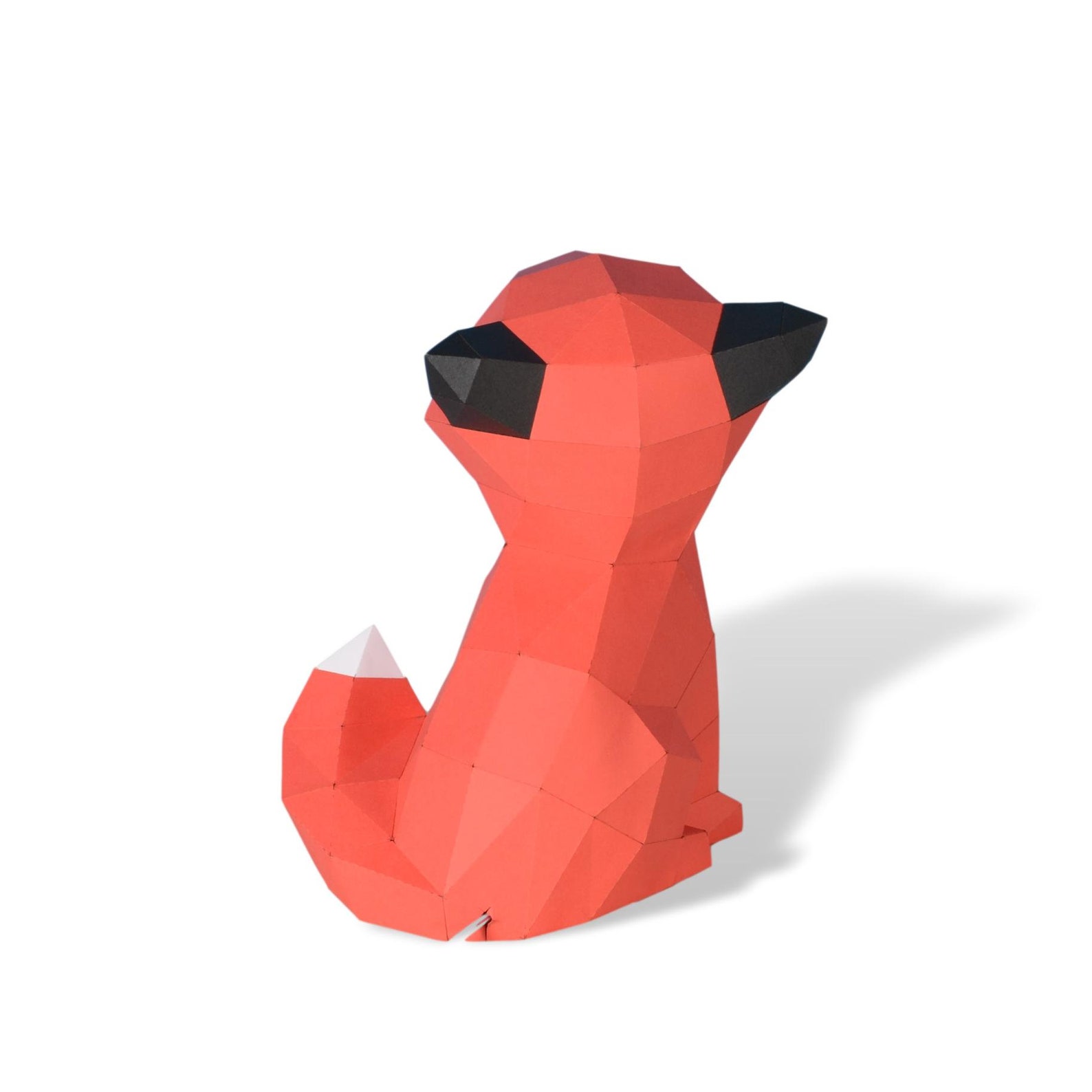 Sitting Fox Paper Model 3D Papercraft Tempalte PDF - Etsy Hong Kong