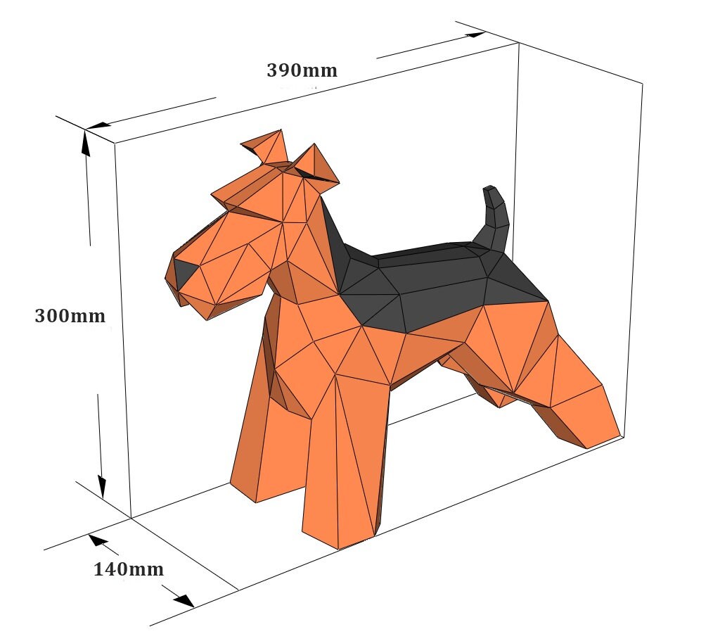 Schnauzer Paper Sculpture,printable PDF Template,handmade Terriers Dog ...