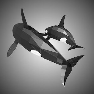 Orca Family Paper Sculpture,,printable PDF Template,handmade Sea Animal ...