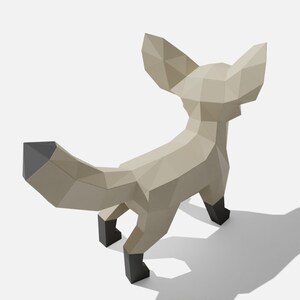 Fennec Fox Pose 1 Paper Model, 3D Papercraft Tempalte, PDF File,instant ...
